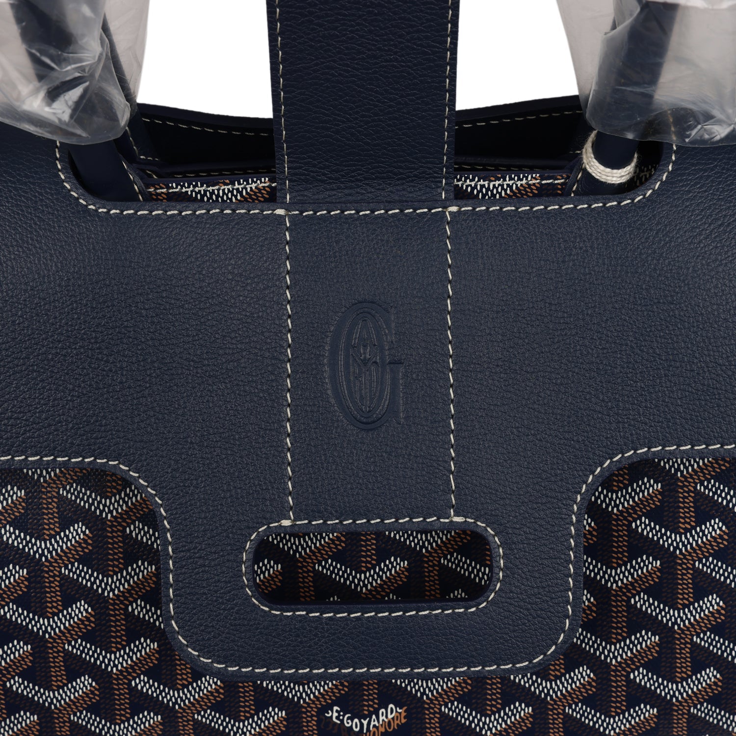 Goyard Saigon Tote Navy Blue Goyardine Canvas Palladium Hardware