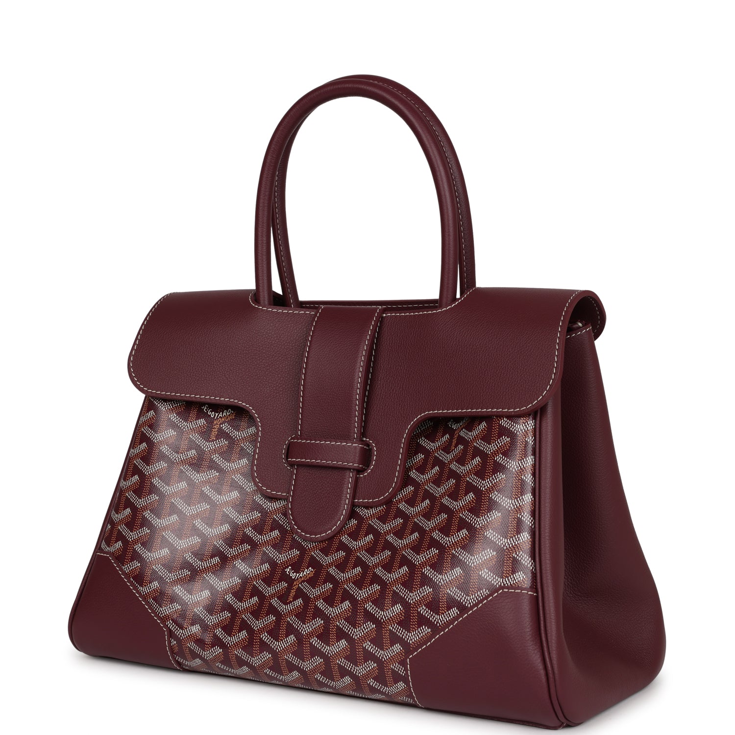 Goyard Saigon Tote Burgundy Goyardine Canvas Palladium Hardware – New ...