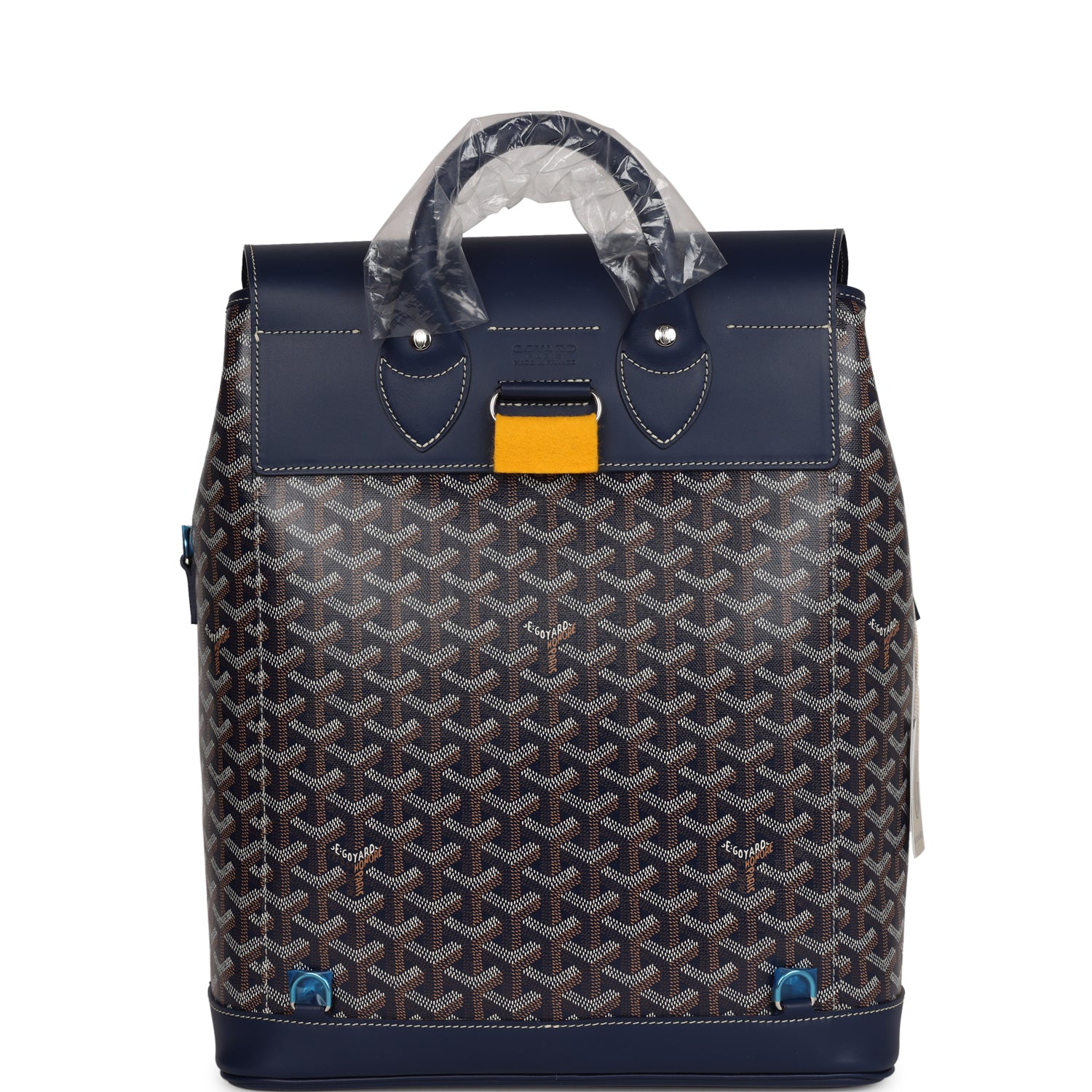 Goyard Alpin Backpack MM Navy Goyardine Canvas Palladium Hardware