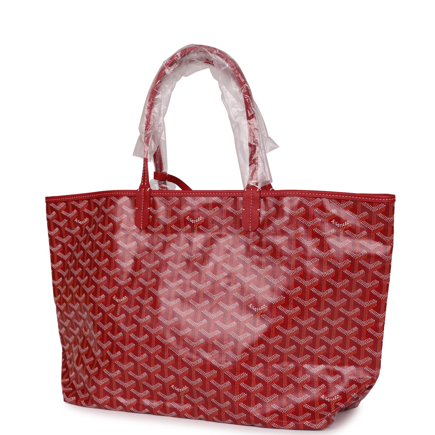 Goyard Goyardine Red St. Louis PM Tote Bag Palladium Hardware