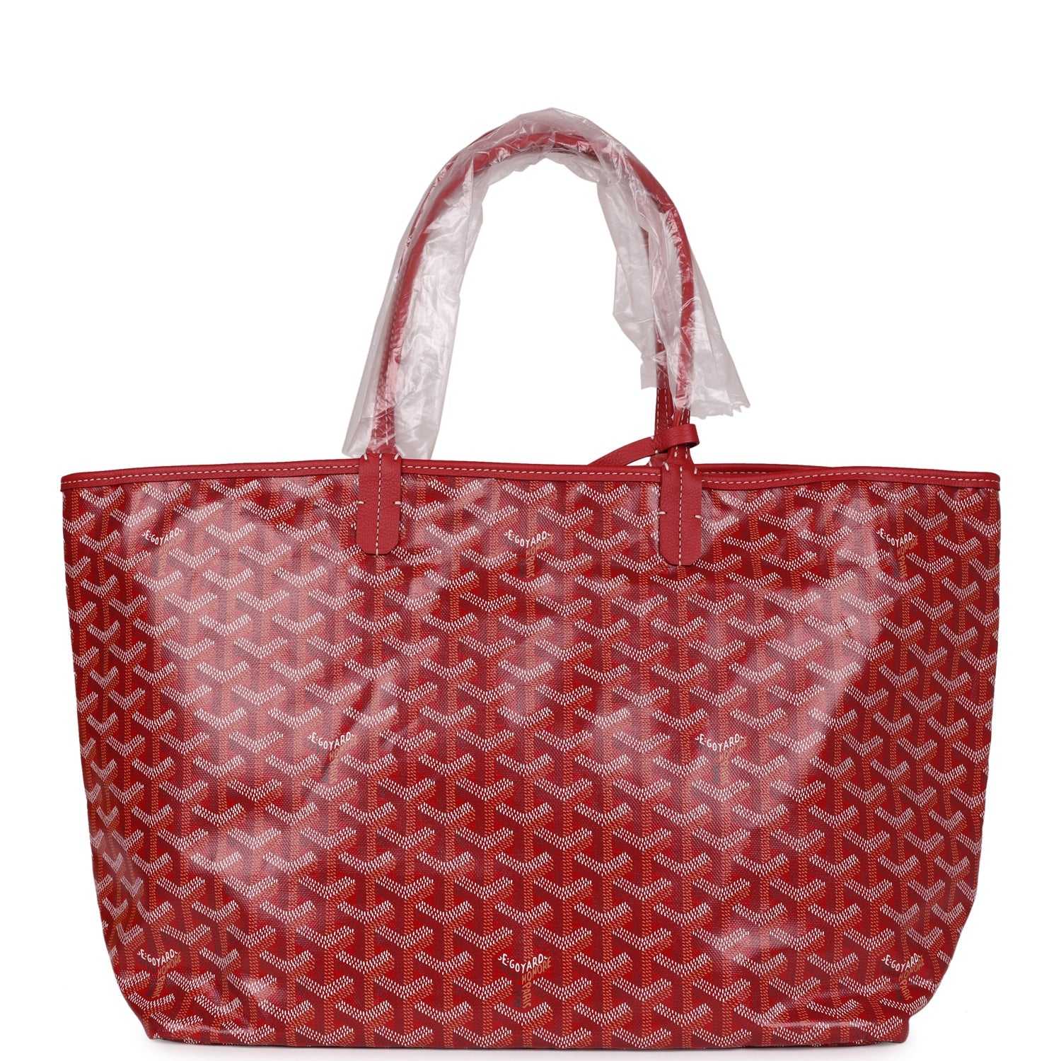 Goyard Goyardine Red St. Louis PM Tote Bag Palladium Hardware