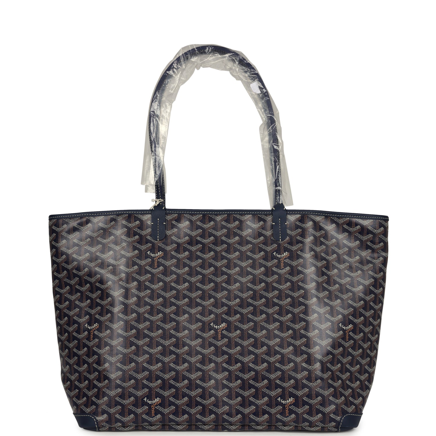 Goyard Artois Tote MM Navy Goyardine Canvas & Chevroches Calfskin Pall
