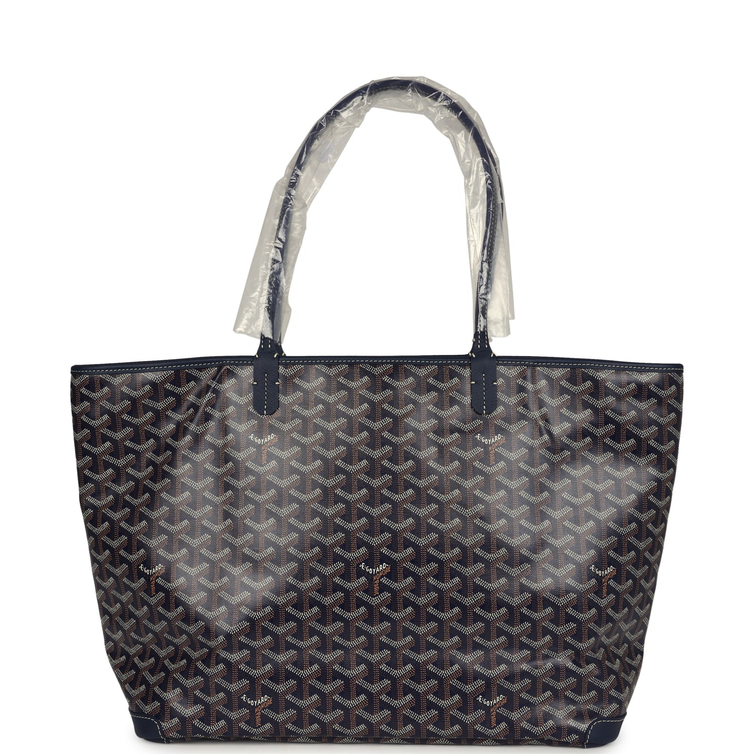 Goyard Artois Tote MM Navy Goyardine Canvas & Chevroches Calfskin Pall