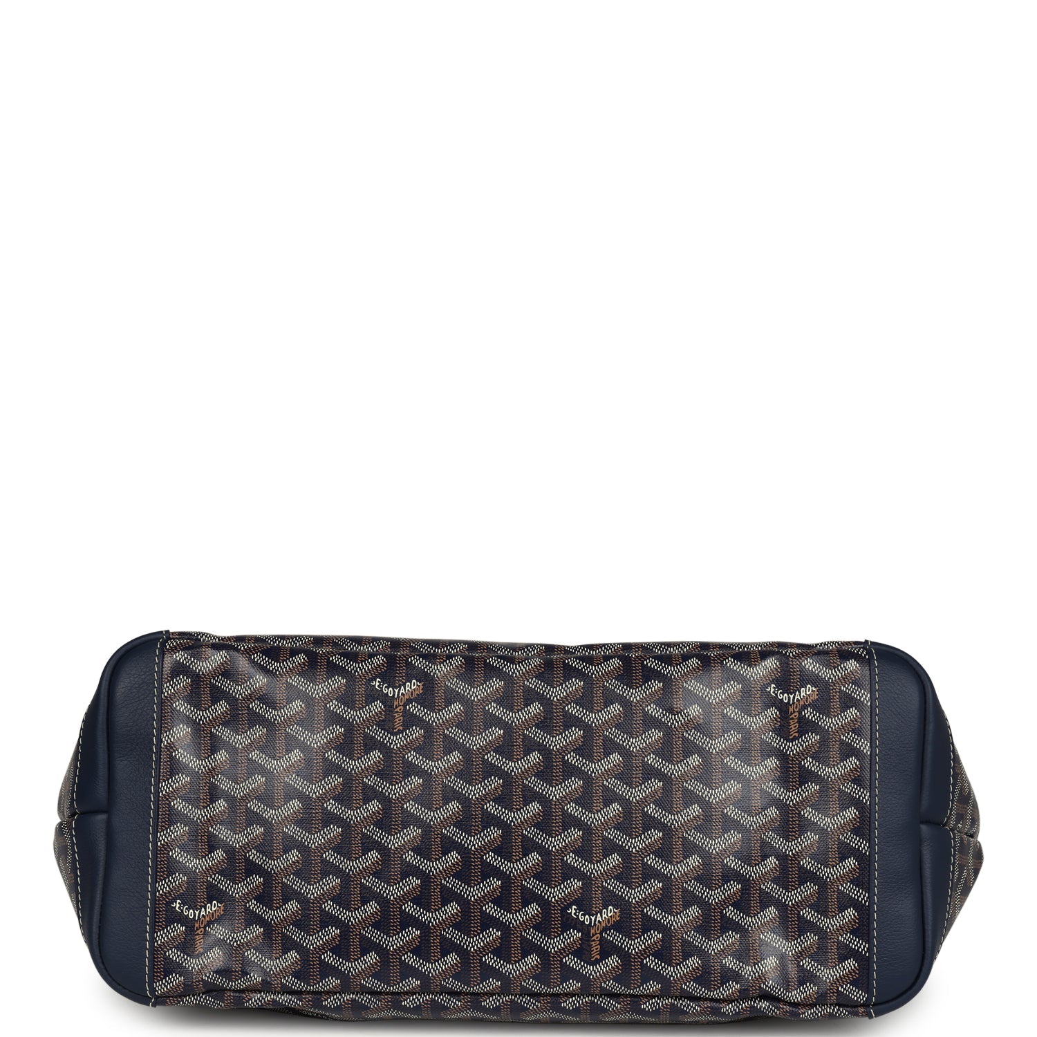 Goyard Artois Tote MM Navy Goyardine Canvas & Chevroches Calfskin Pall