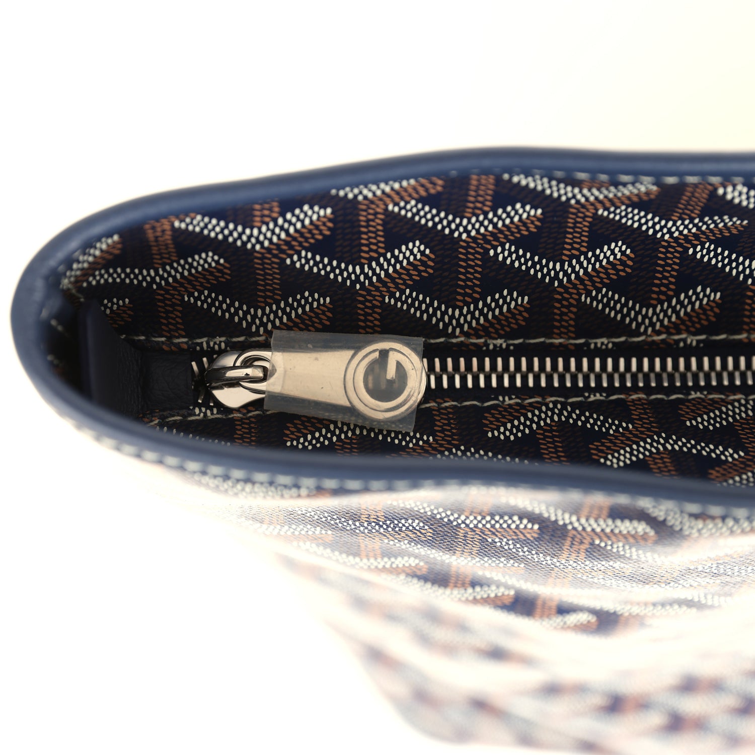 Goyard Artois Tote MM Navy Goyardine Canvas & Chevroches Calfskin Pall