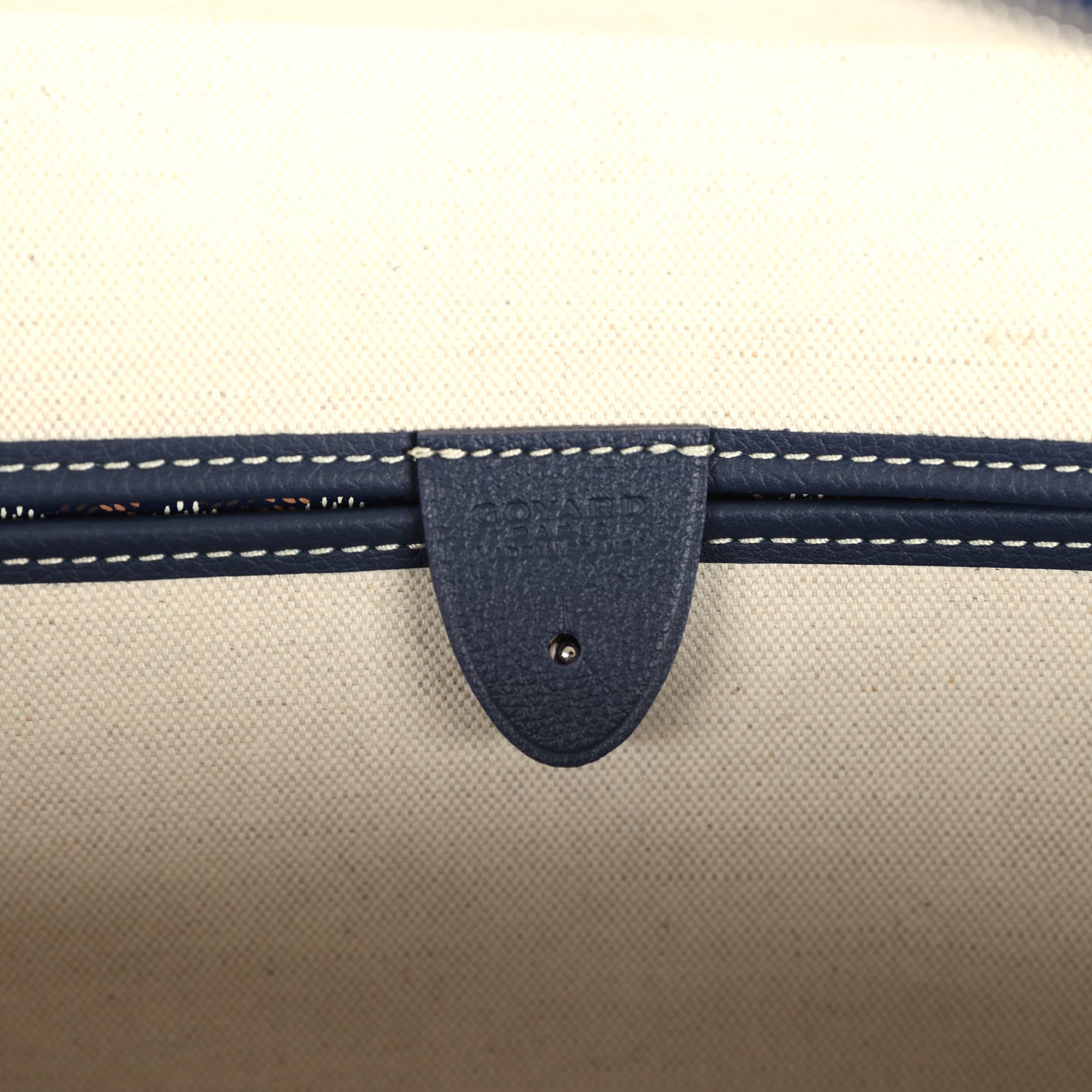 Goyard Artois Tote MM Navy Goyardine Canvas & Chevroches Calfskin Pall