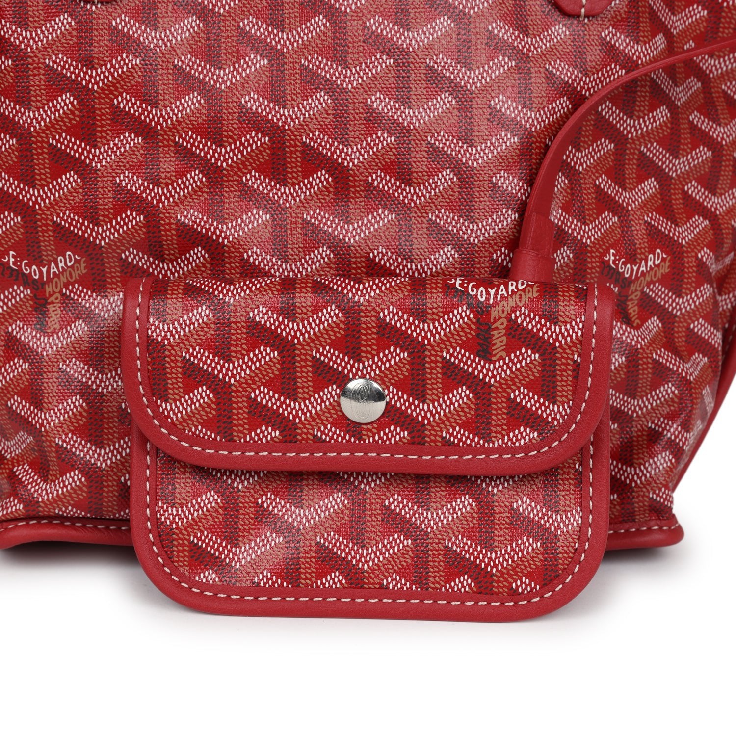 Goyard Goyardine Red Anjou Mini Bag Palladium Hardware