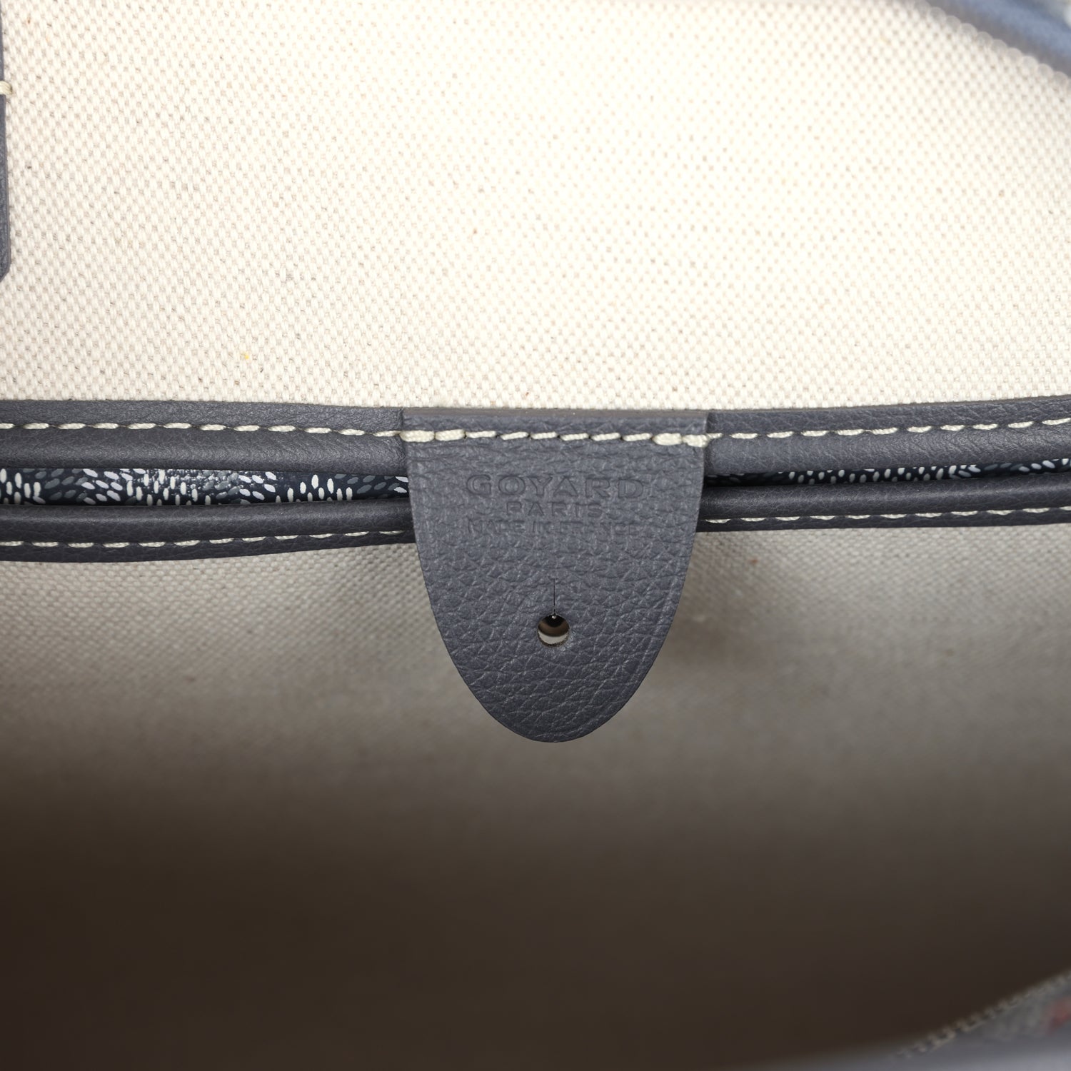 Goyard Goyardine Artois Tote PM Grey Canvas & Chevroches Calfskin Pall