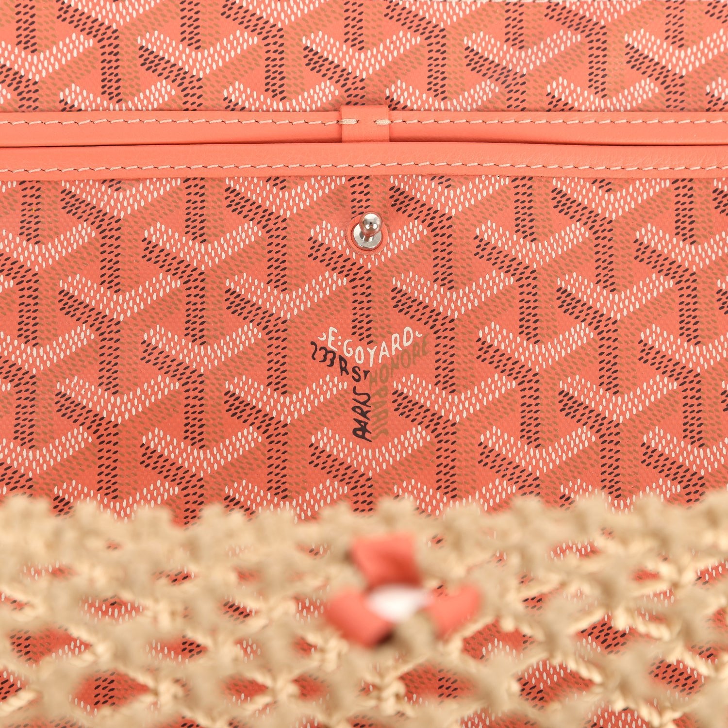Goyard Aligre Bag Raffia Net with Coral Coated Canvas and Decize Tauri