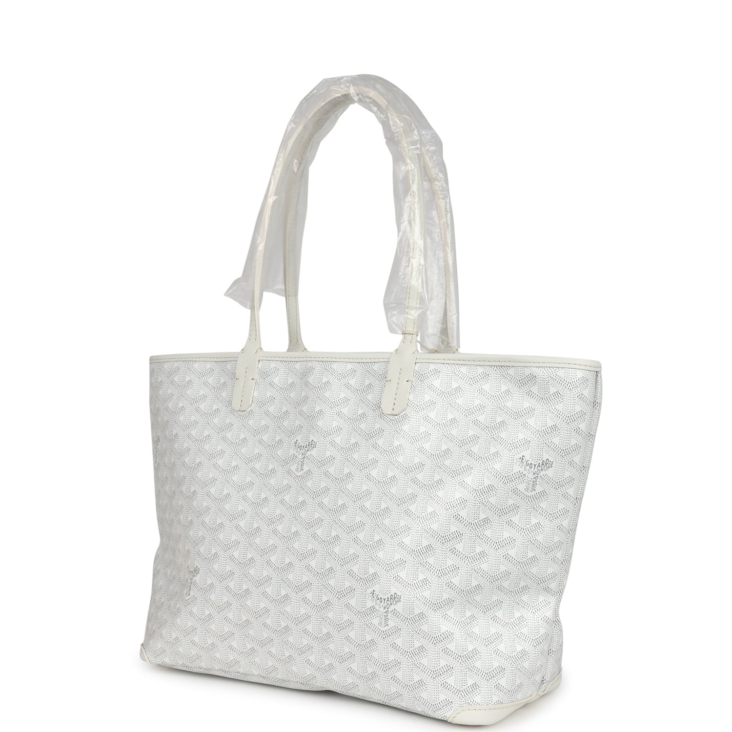 Goyard Goyardine Artois Tote PM Grey Canvas & Chevroches Calfskin Pall