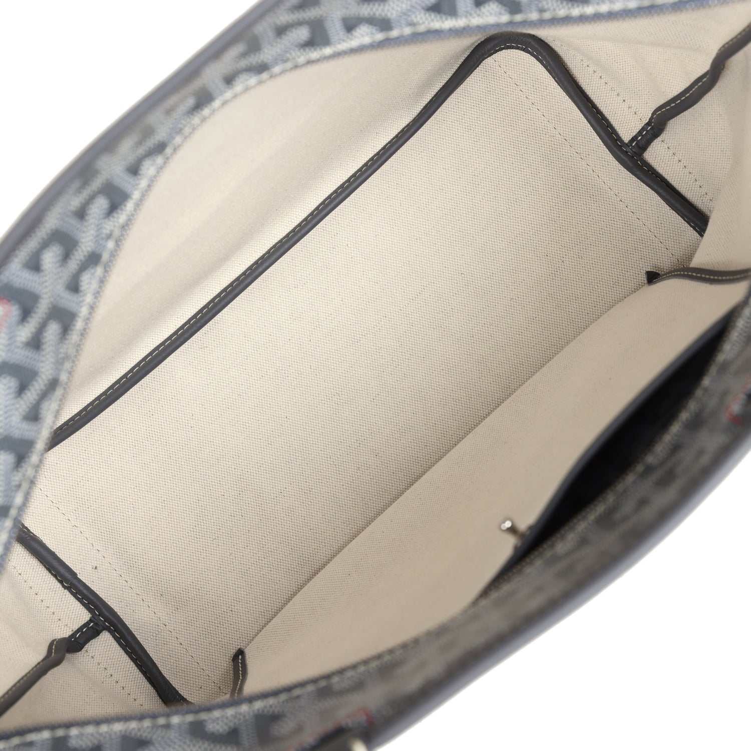 Goyard Goyardine Artois Tote PM Grey Canvas & Chevroches Calfskin Pall