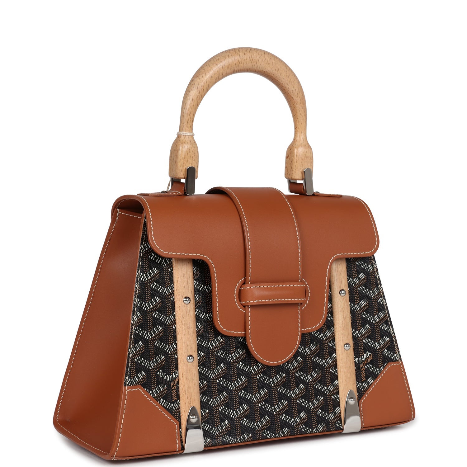 Goyard Saigon Structure PM Black and Brown Goyardine Palladium Hardwar