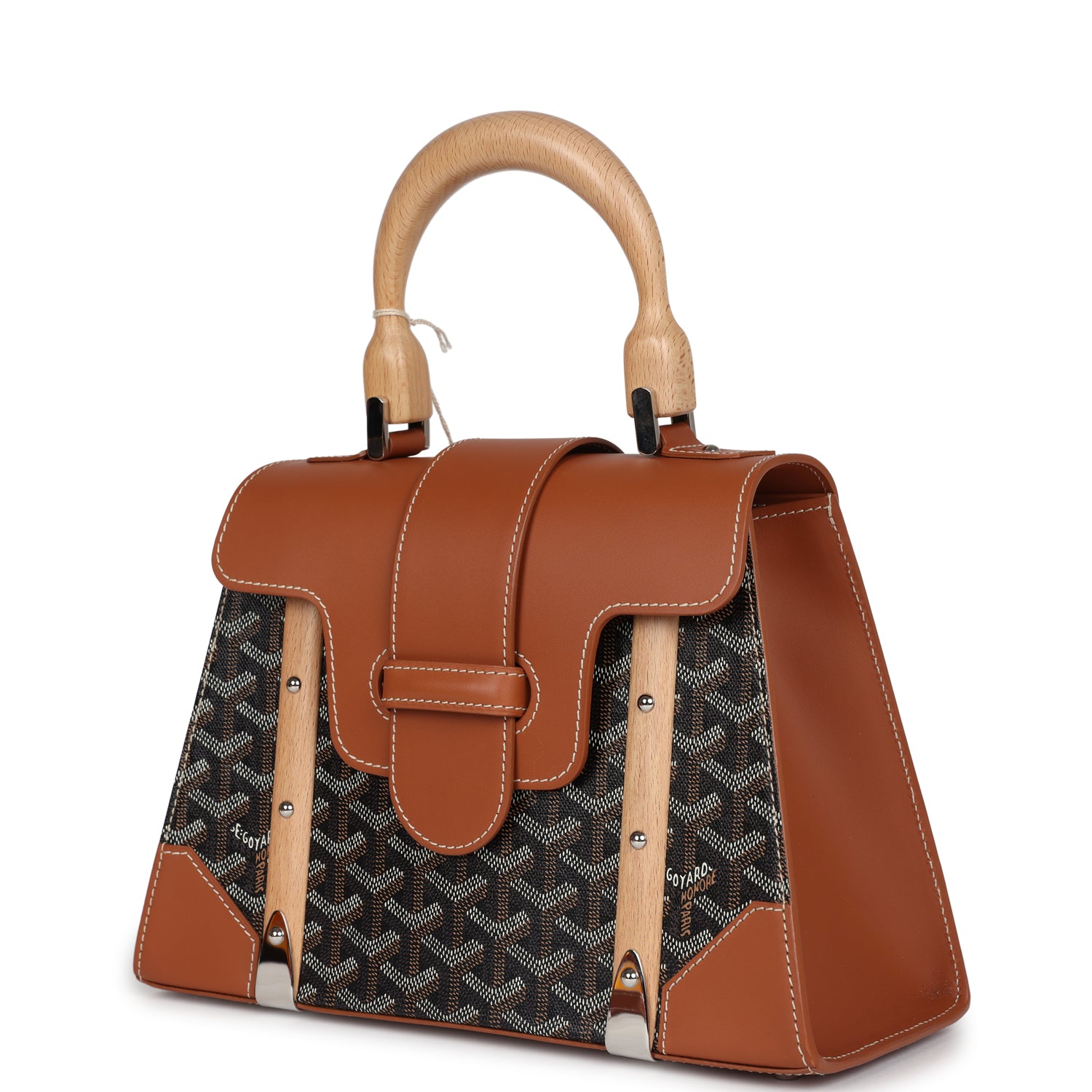 Goyard Saigon Structure PM Black and Brown Goyardine Palladium Hardwar