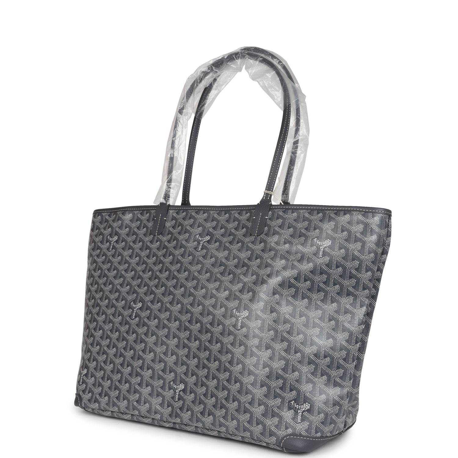 Goyard Artois Tote MM Grey Goyardine Canvas & Chevroches Calfskin Pall