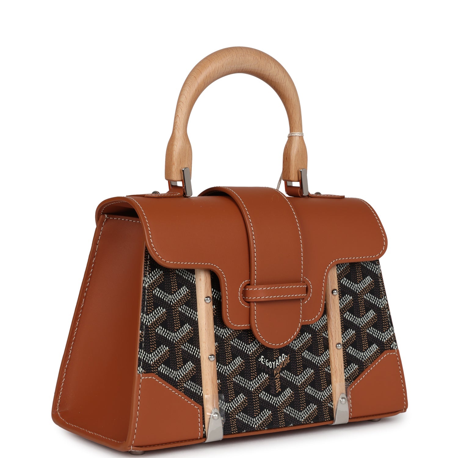 Goyard Saigon Structure Mini Bag Black and Brown Goyardine Canvas Pall