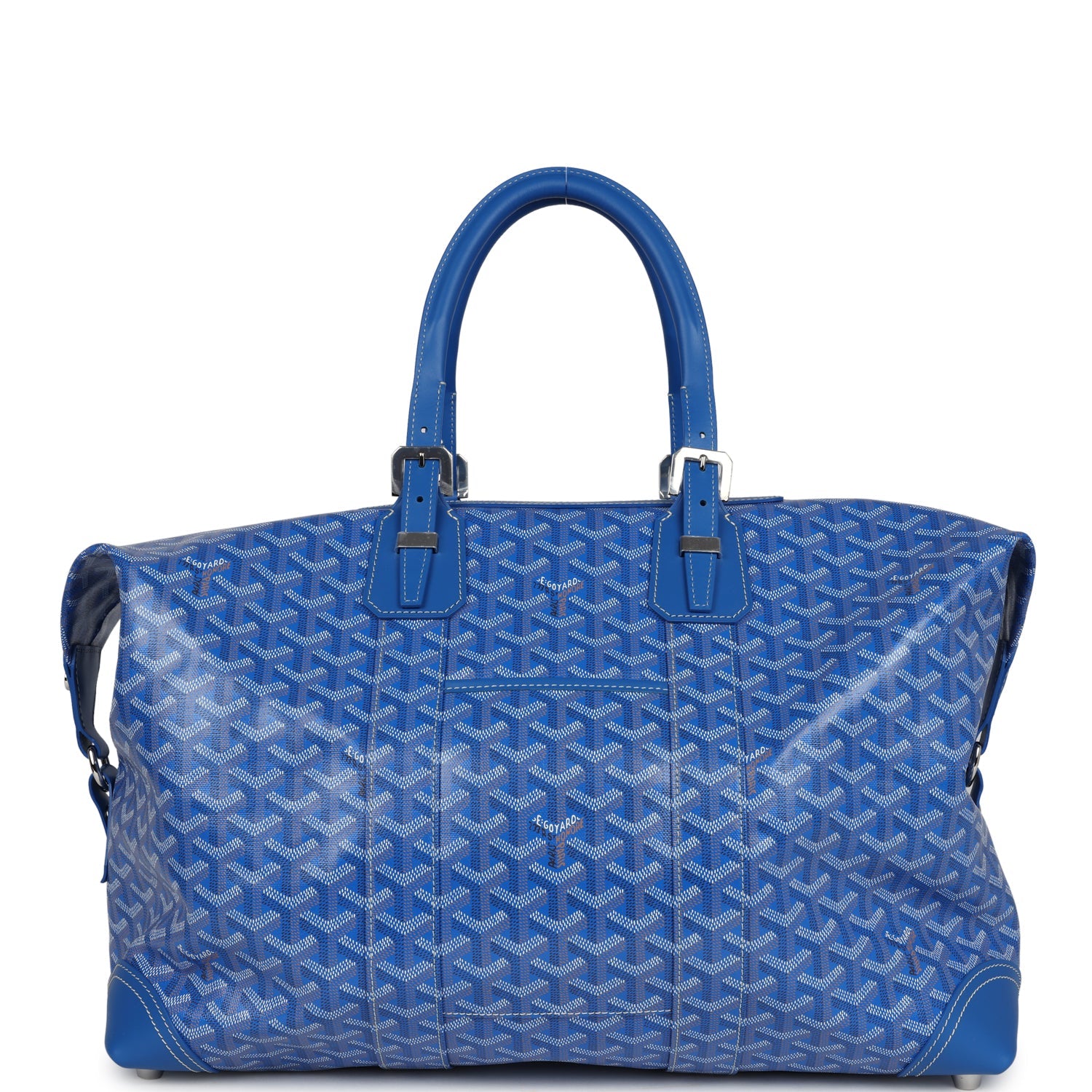 Goyard Bowling 45 Bag Sky Blue Goyardine Canvas and Cervon Calfskin Pa