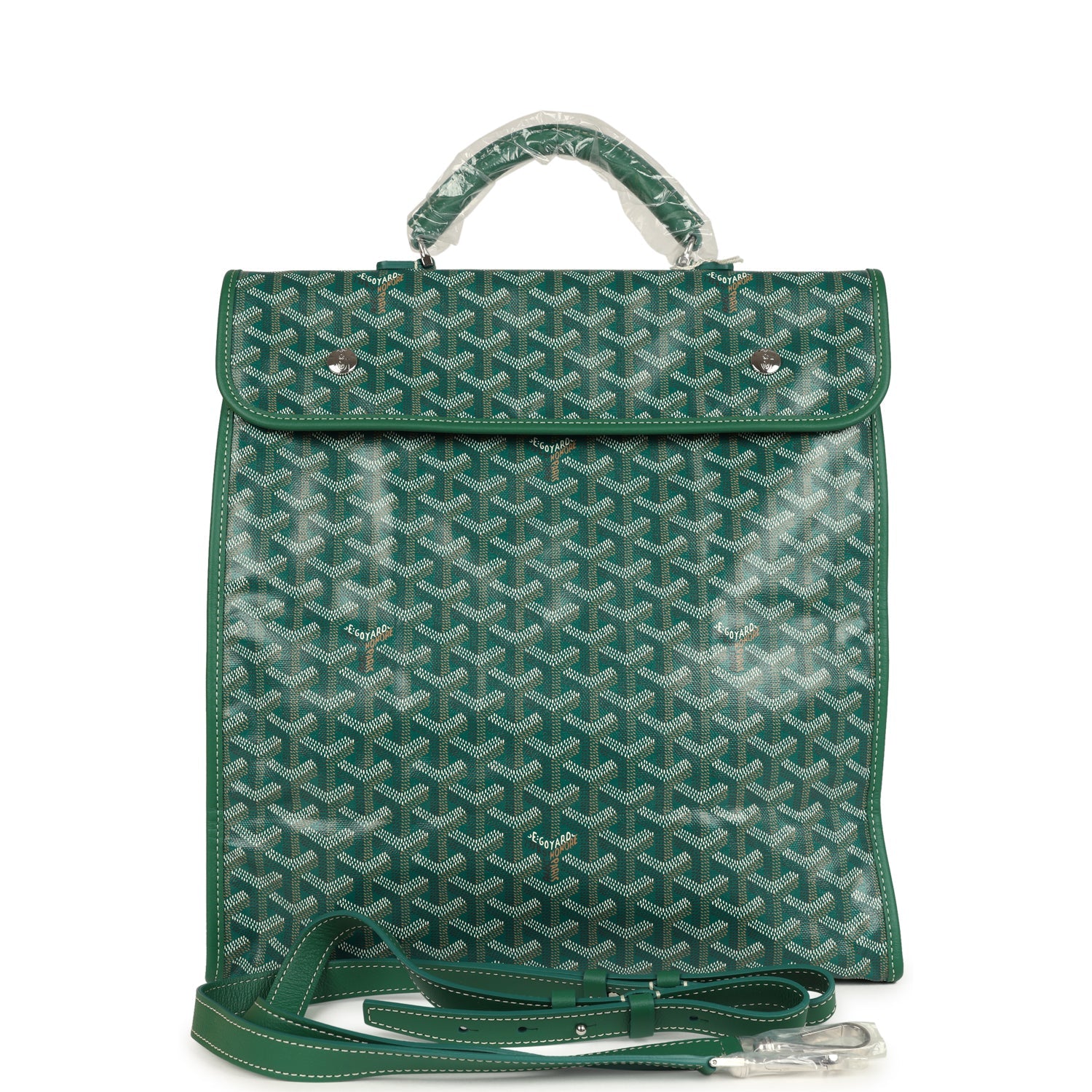 Goyard Saint Léger Backpack Green Goyardine Canvas Palladium Hardware ...
