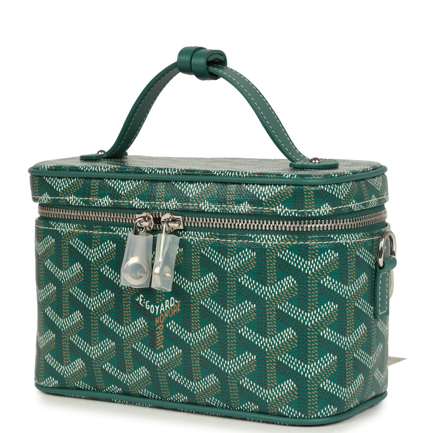 Goyard Goyardine Canvas Green Mini Muse Vanity Bag Palladium Hardware