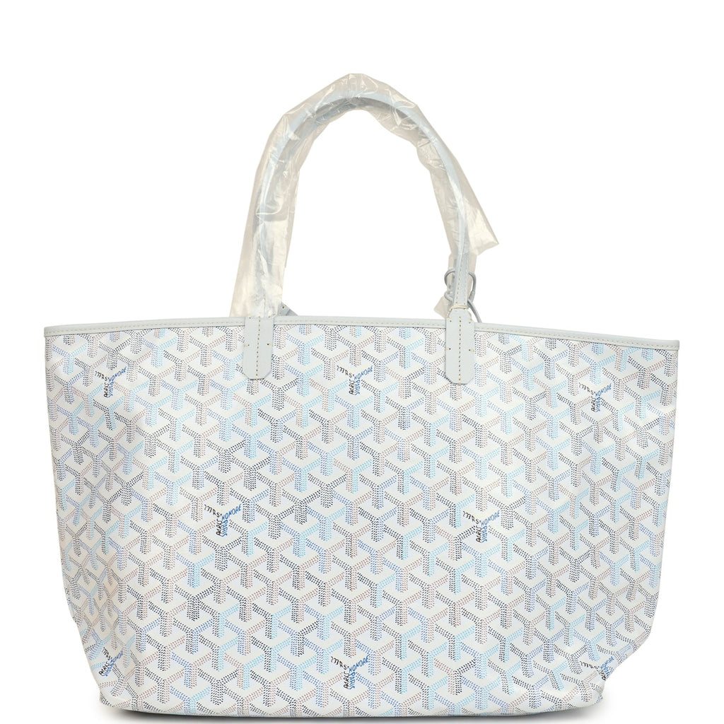 Goyard Goyardine Polar Blue Saint Louis PM Tote Palladium Hardware