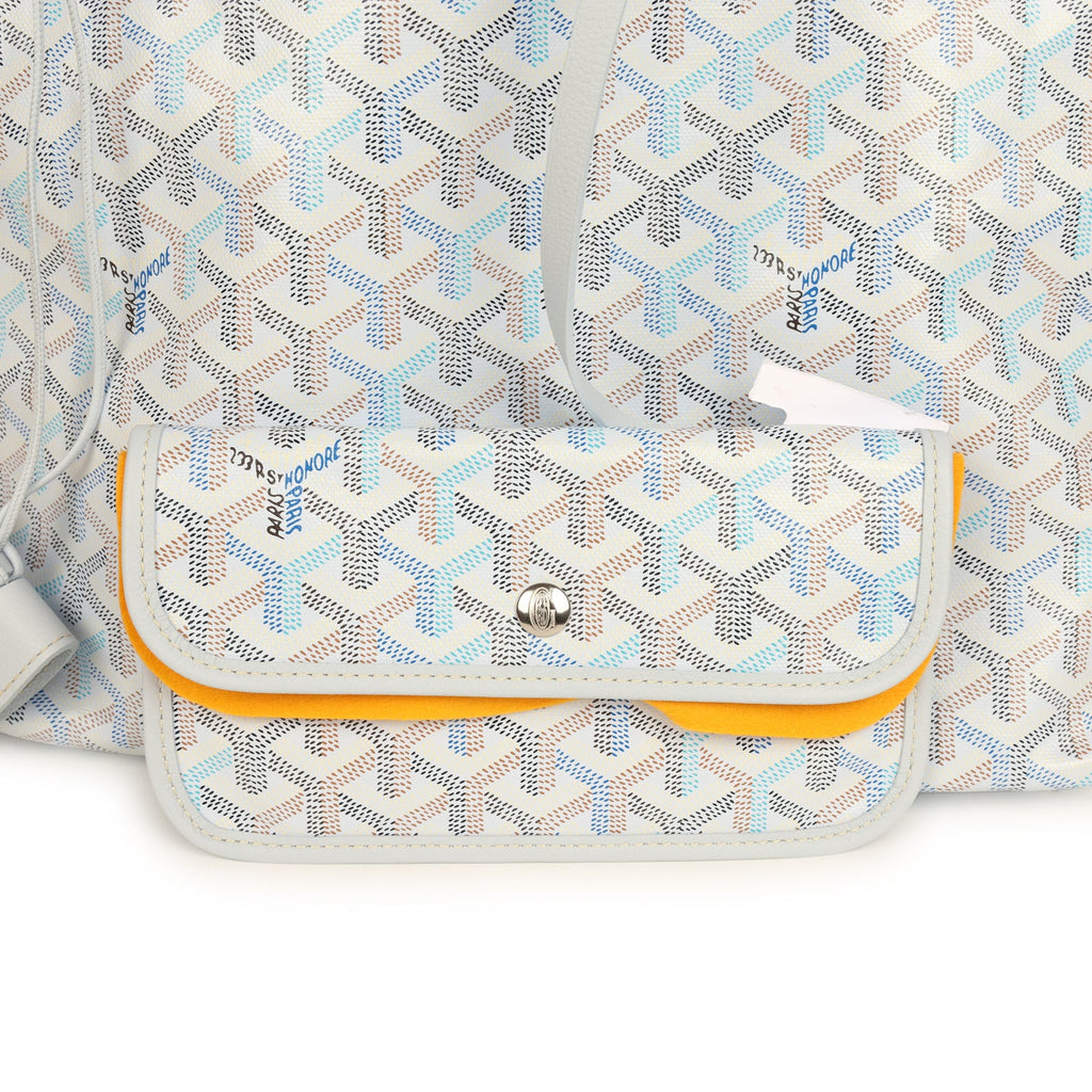 Goyard Goyardine Polar Blue Saint Louis PM Tote Palladium Hardware