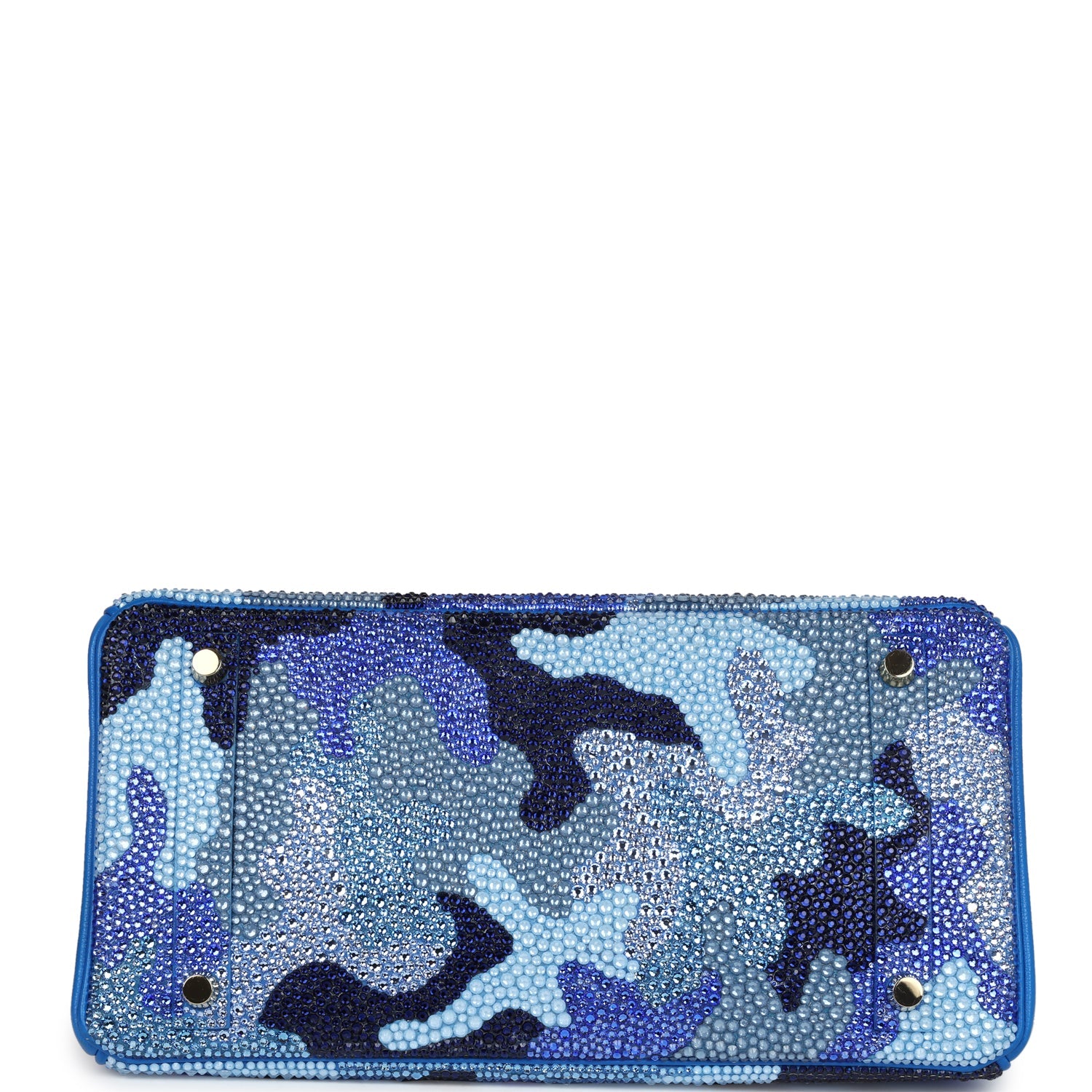 Custom Camouflage Swarovski Crystal Hermes Birkin 30 Bleu Hydra Chevre
