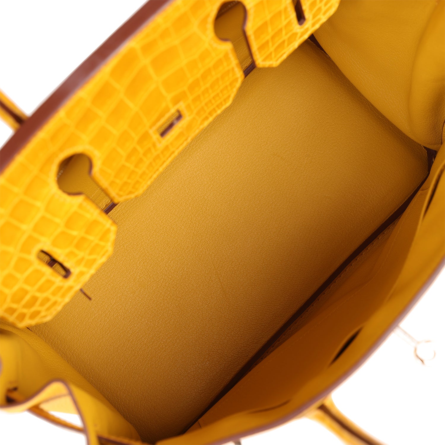 Hermes Birkin 30 Jaune Ambre Crocodile Touch Palladium