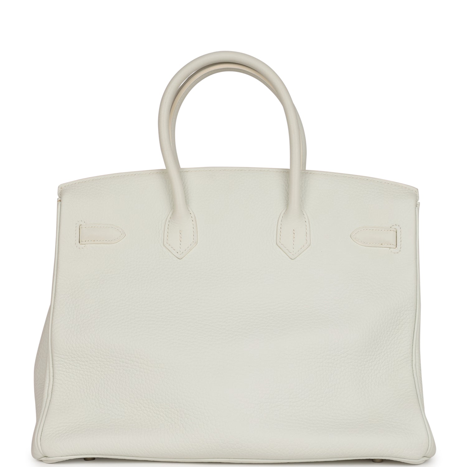 Pre-owned Hermes Birkin 35 White Clemence Palladium Hardware