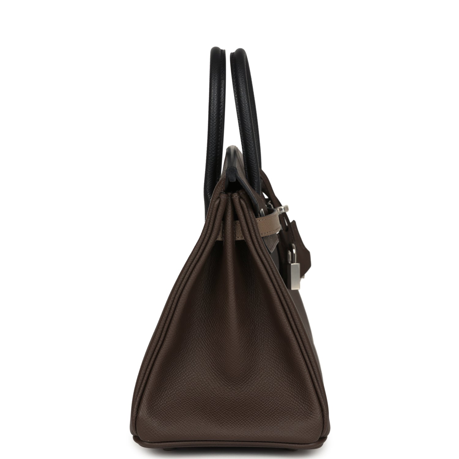 Hermes Birkin 25 Tri-color Ecorce, Etoupe and Black Epsom Palladium Ha