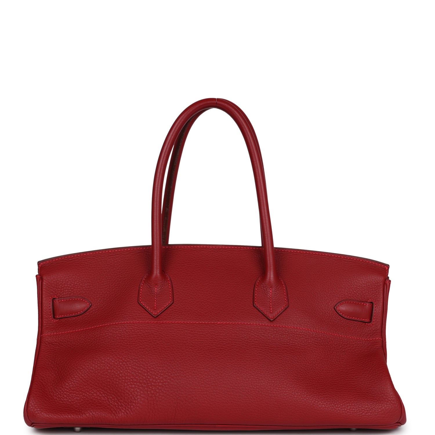 Pre-owned Hermes Shoulder Birkin 42 JPG Rouge H Clemence Palladium Har