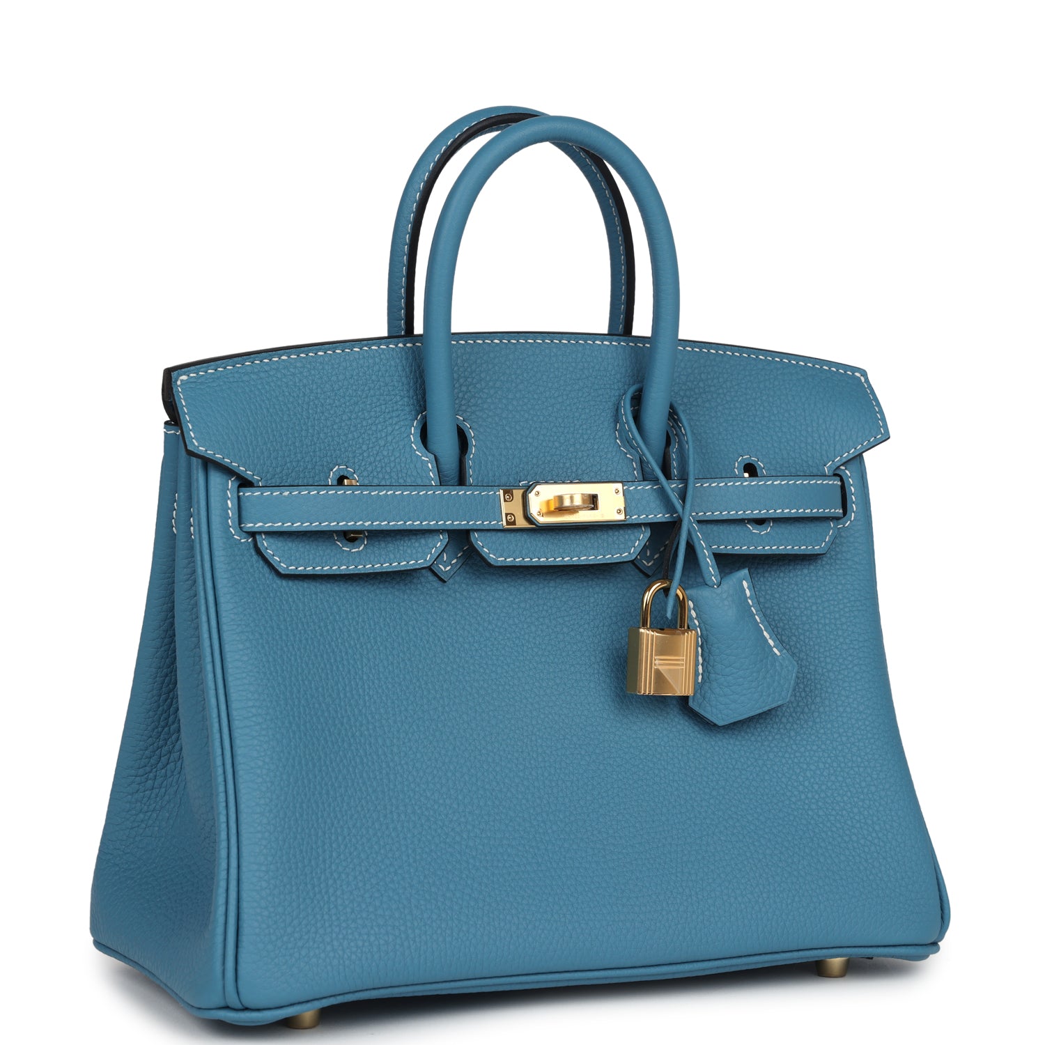 Hermes Birkin 25 Blue Jean Togo Gold Hardware