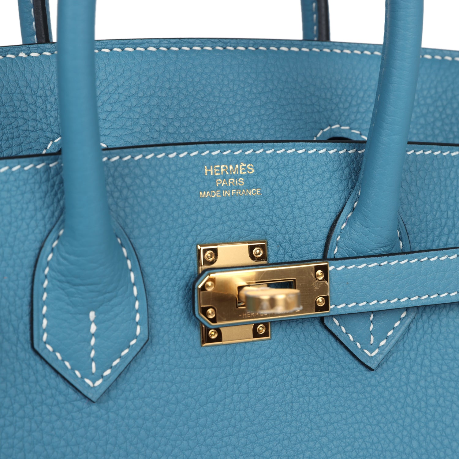 Hermes Birkin 25 Blue Jean Togo Gold Hardware
