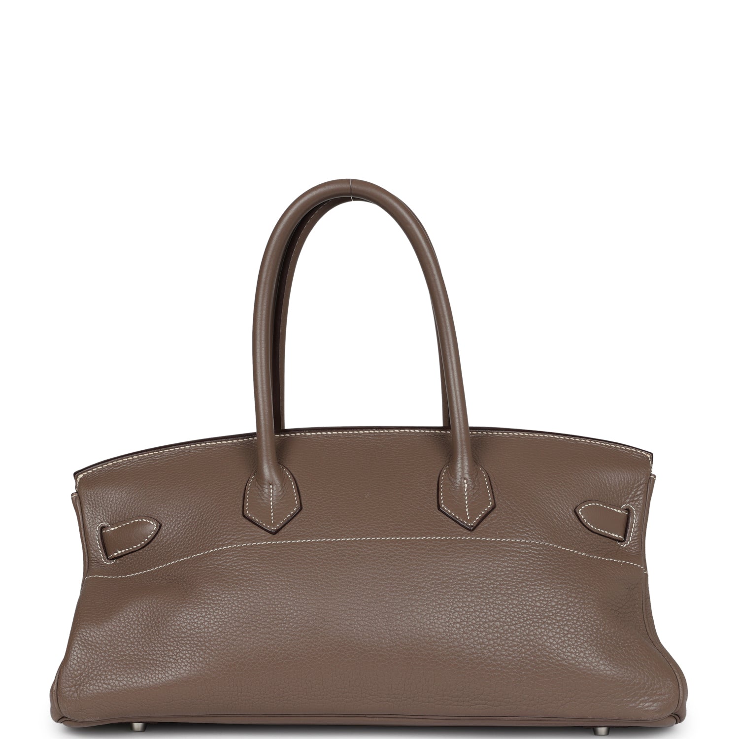 Pre-owned Hermes Shoulder Birkin 42 JPG Etoupe Clemence Palladium Hard