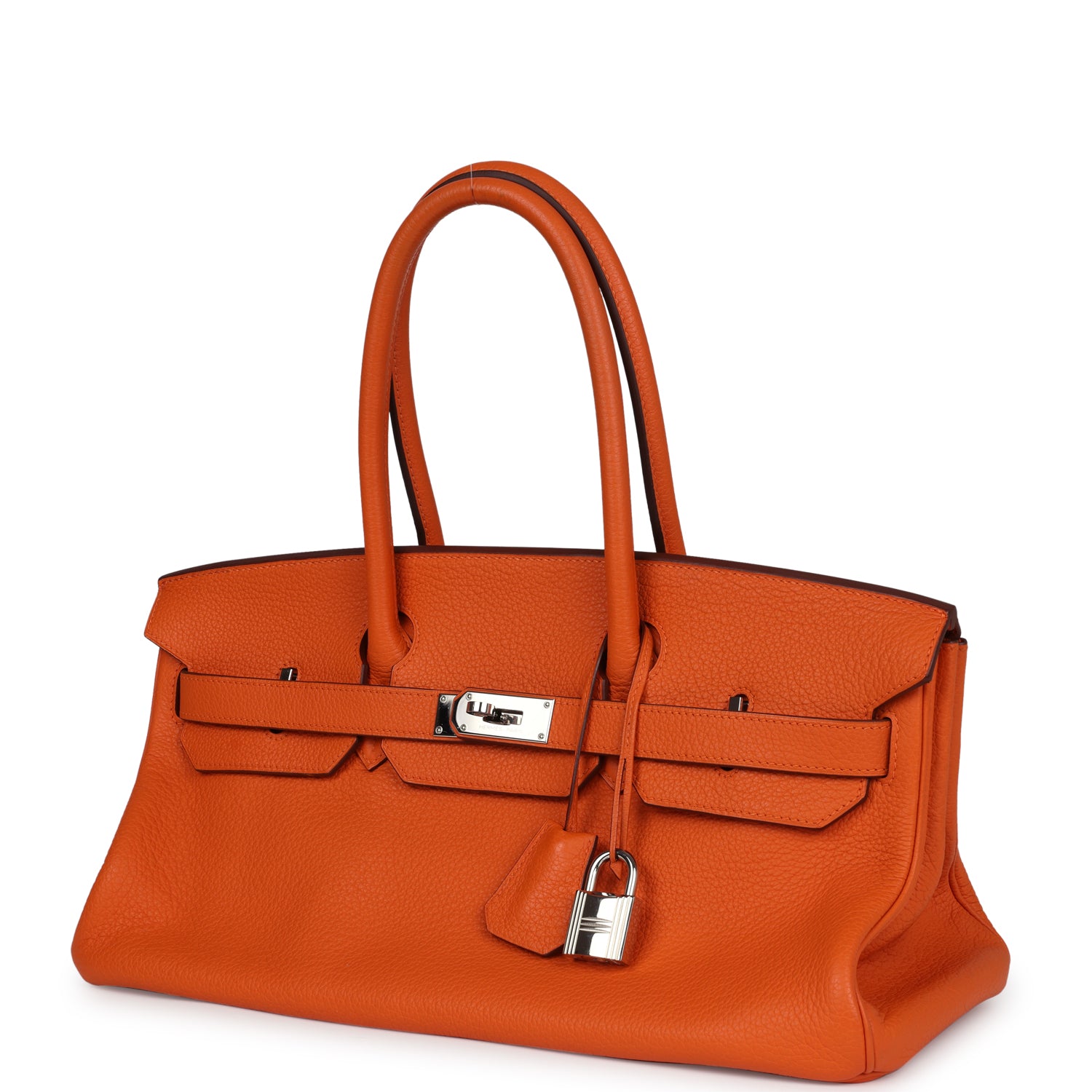 Pre-owned Hermes Shoulder Birkin 42 JPG Orange H Clemence Palladium Ha