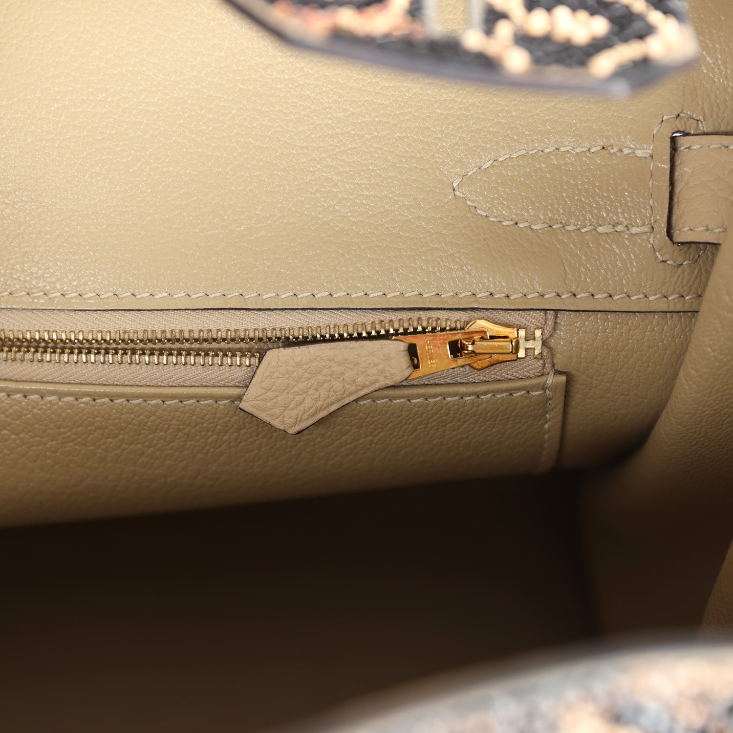 Custom Leopard Swarovski Crystal Hermes Birkin 30 Trench Togo Gold Har