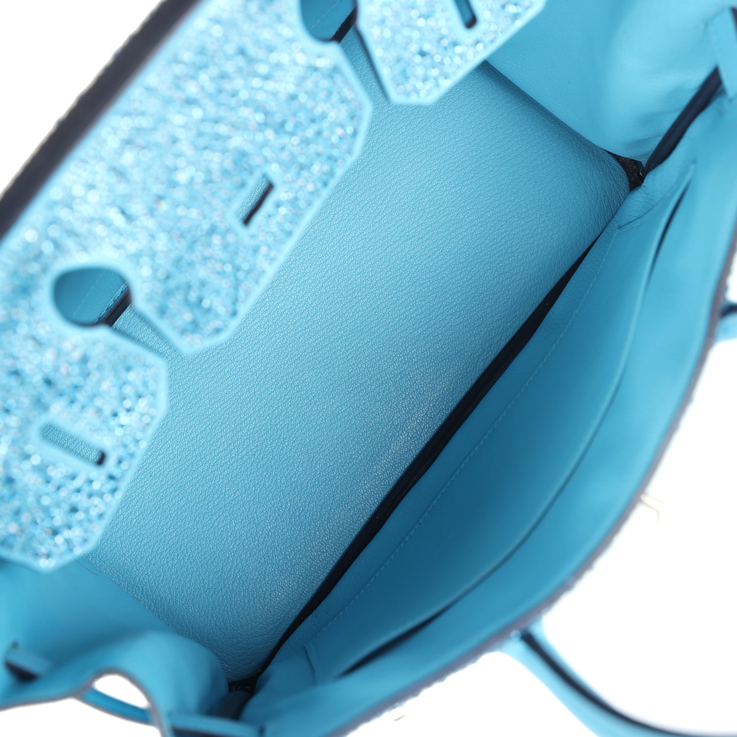 Custom Ombre Swarovski Crystal Hermes Birkin 30 Bleu Du Nord Clemence