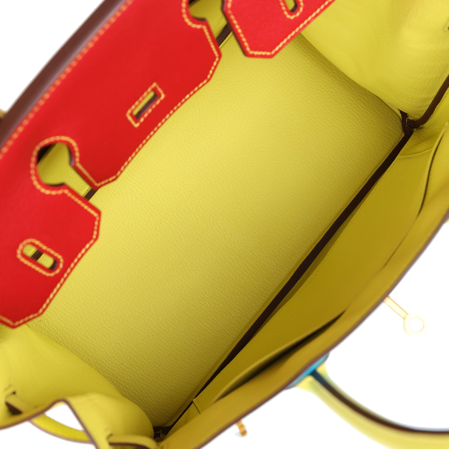 Hermes Special Order (HSS) Tri-color Birkin 30 Bleu Aztec, Soufre and