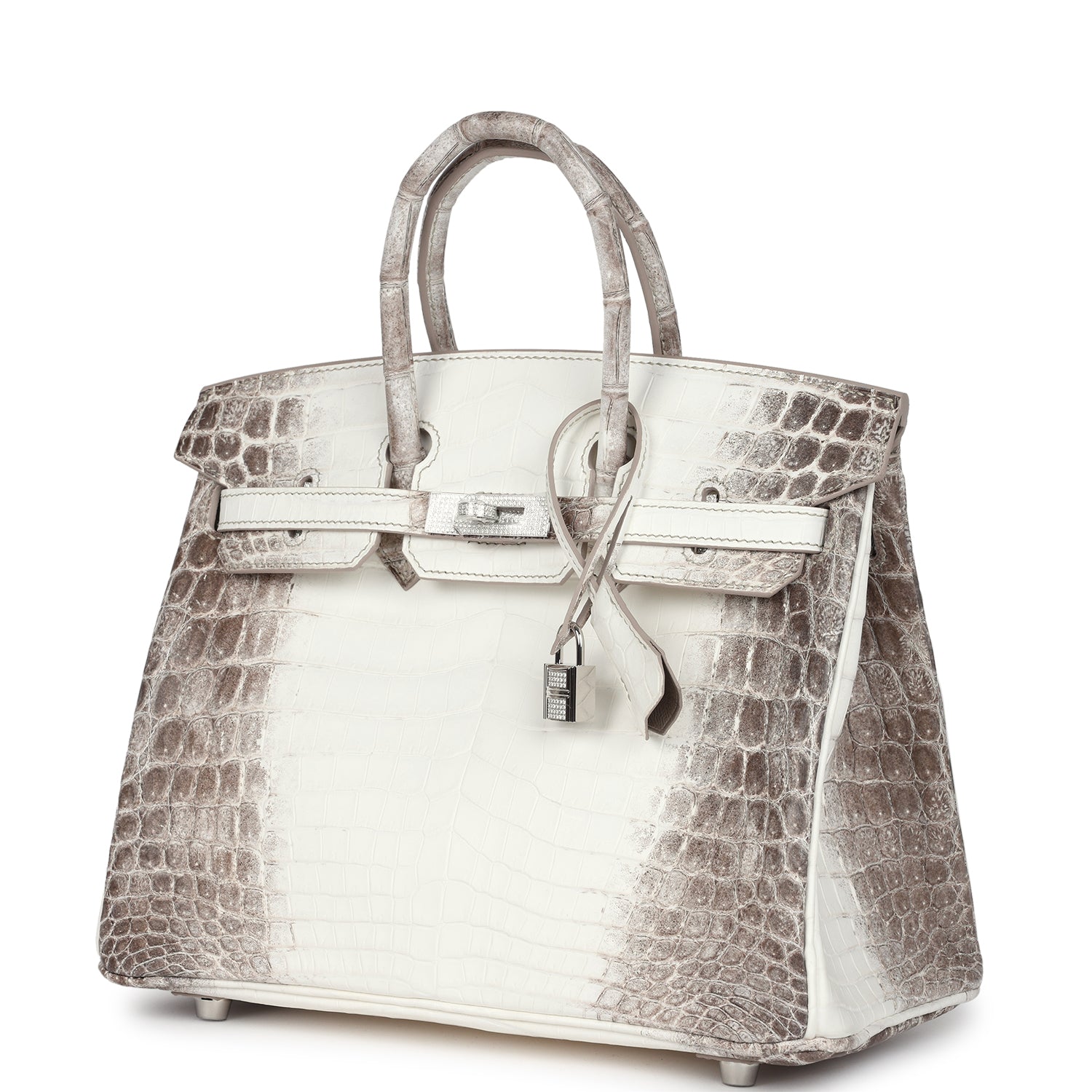 Hermes Birkin 25 Himalaya Niloticus Crocodile Diamond Encrusted Pallad