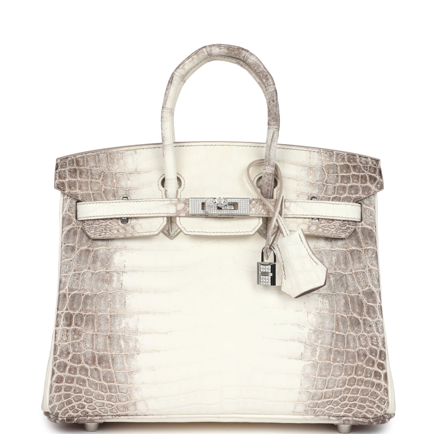 Hermes Birkin 25 Himalaya Niloticus Crocodile Diamond Encrusted Pallad