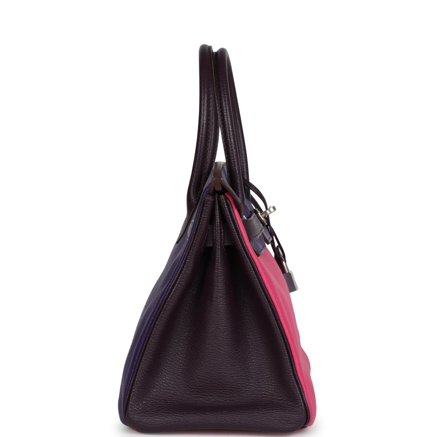 Pre-owned Hermes Special Order (HSS) Birkin 30 Tri-color Raisin, Ultra