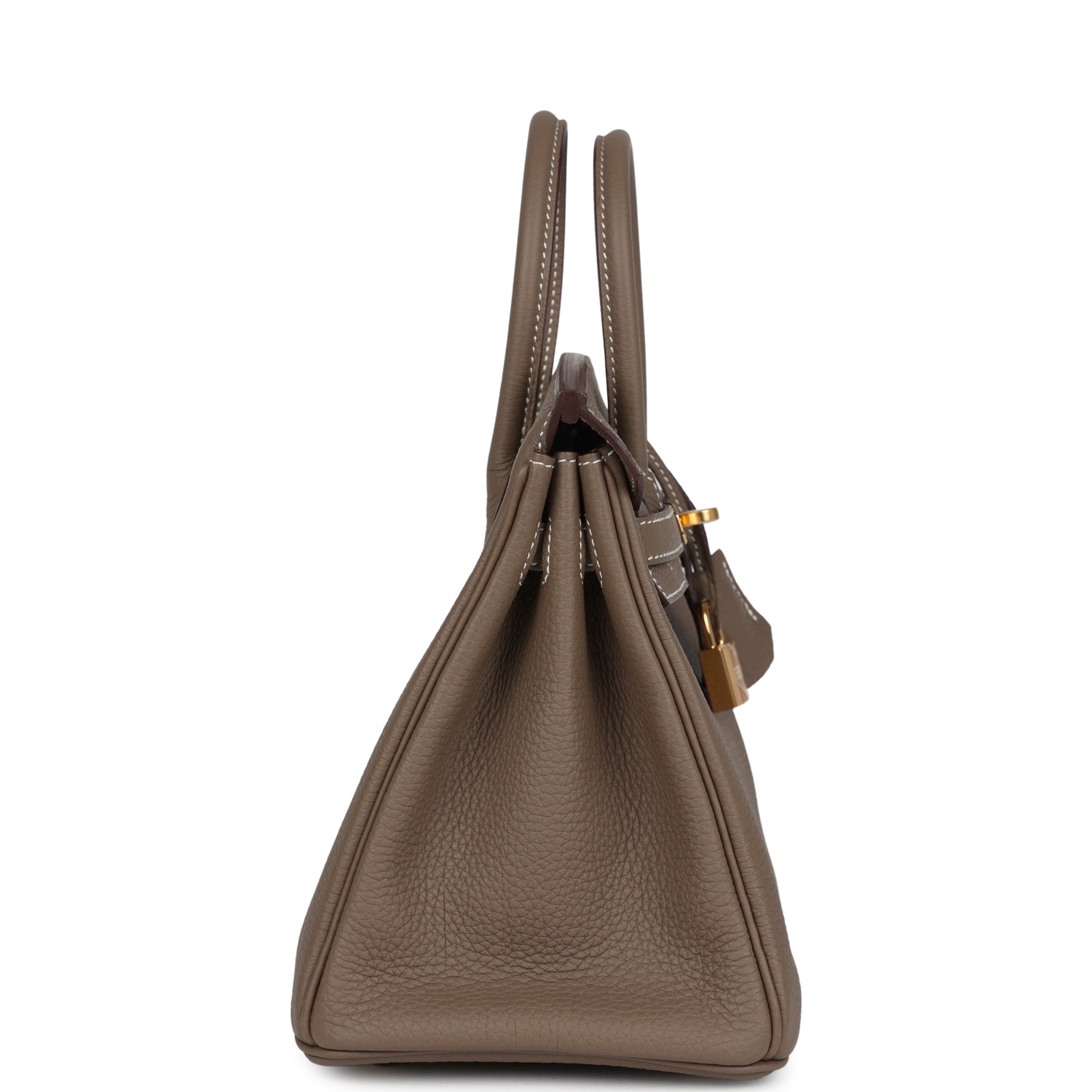 Pre-owned Hermes Birkin 25 Etoupe Togo Gold Hardware