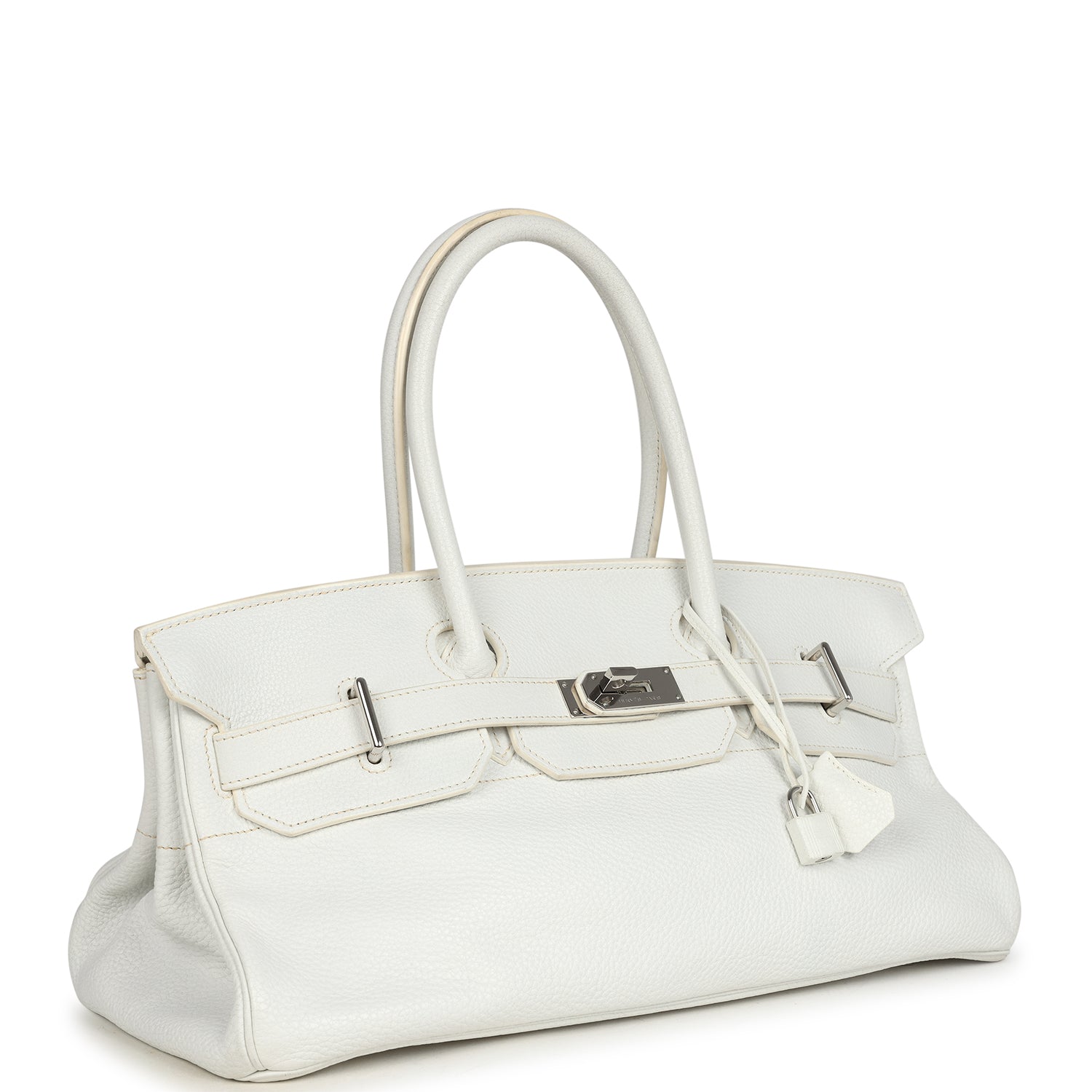 Vintage Hermes Shoulder Birkin 42 JPG White Clemence Palladium Hardwar