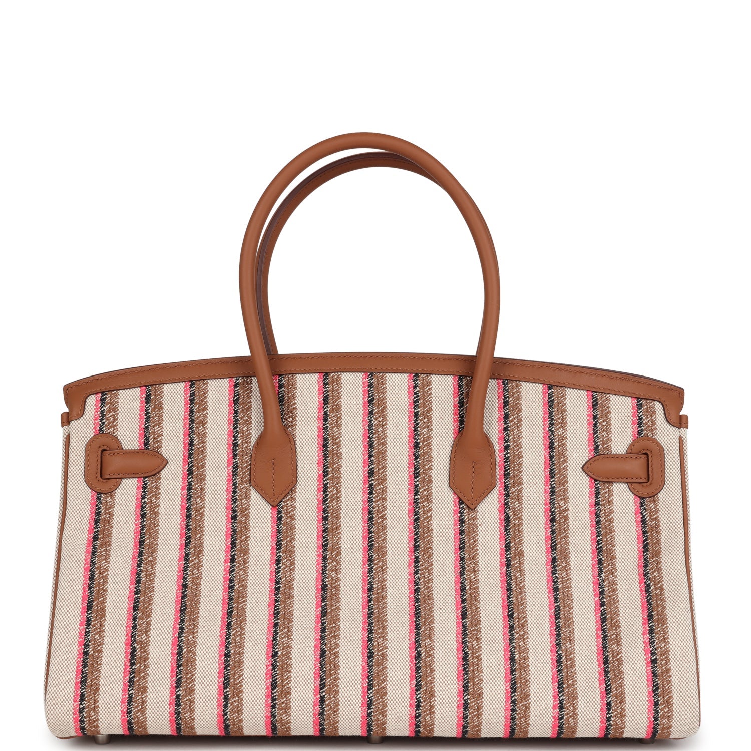Hermes Shoulder Birkin Light 39 Multicolor Toile and Gold Swift Pallad