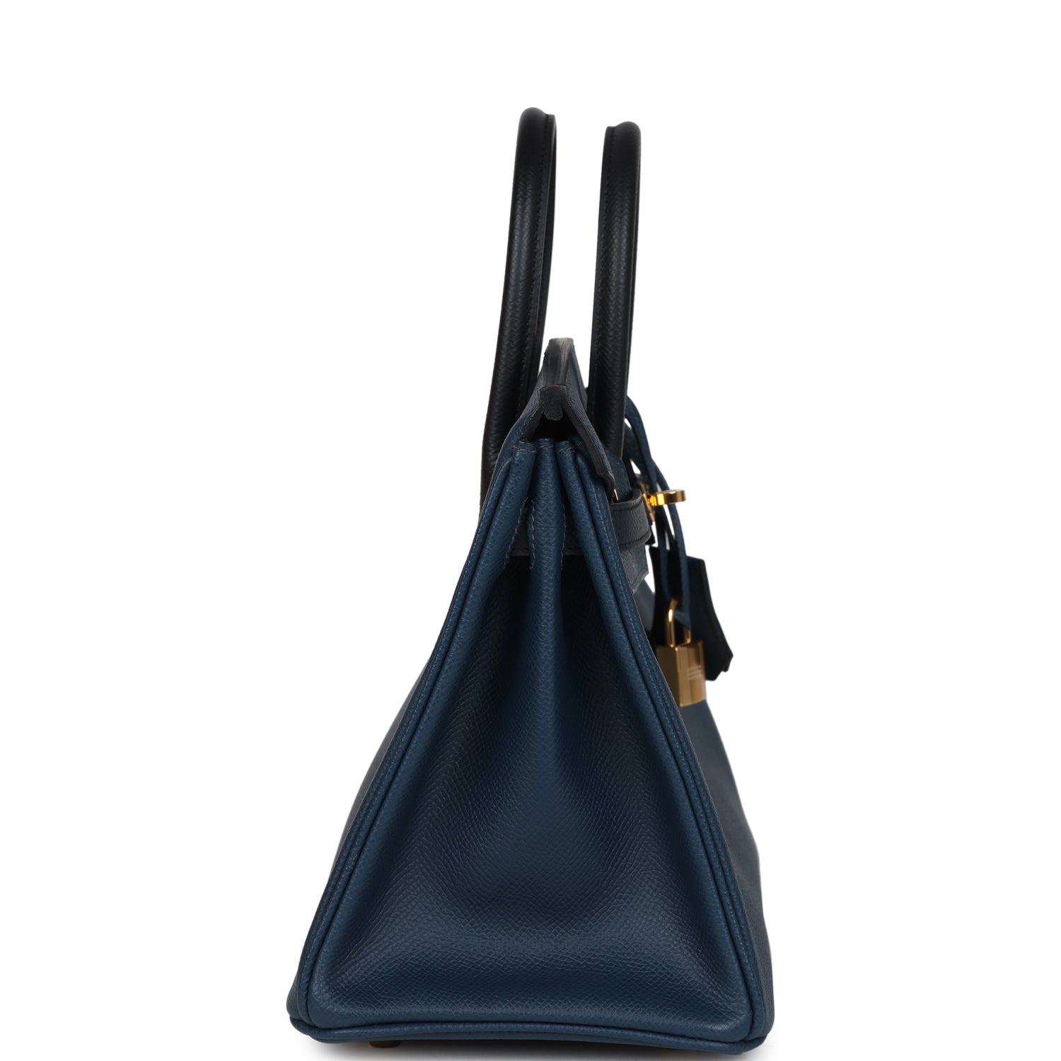 Pre-owned Hermes Birkin 25 Tri-color Bleu De Prusse, Bleu Indigo and B