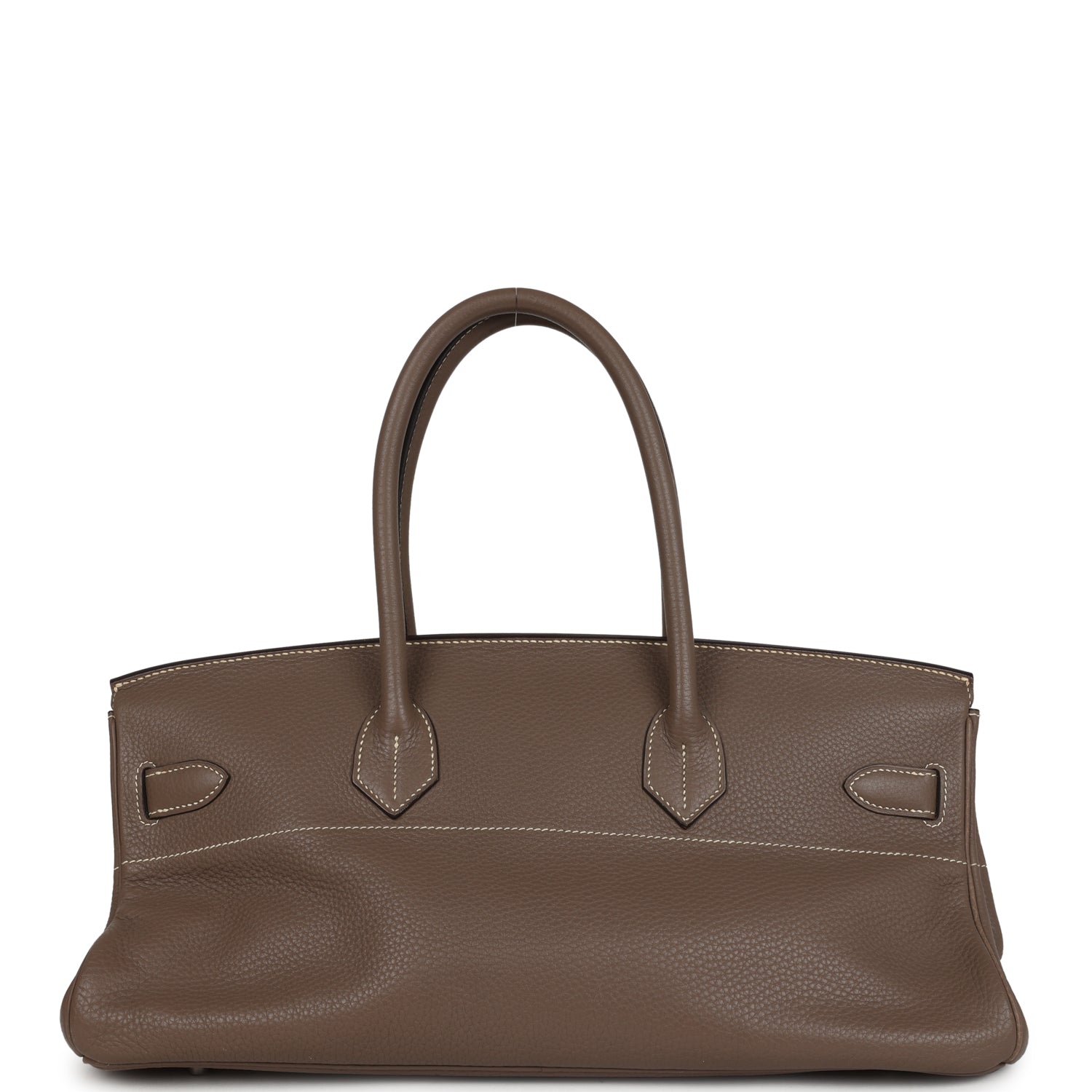 Vintage Hermes Shoulder Birkin 42 JPG Etoupe Clemence Palladium Hardwa