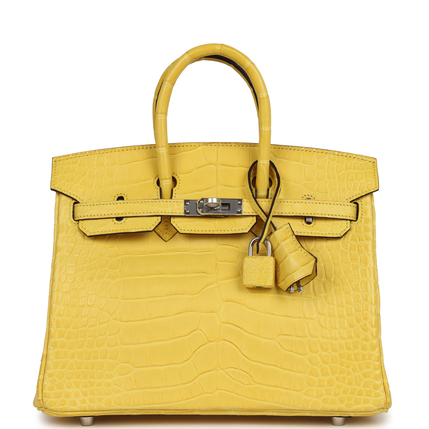Hermes Birkin 25 Mimosa Matte Alligator Palladium Hardware