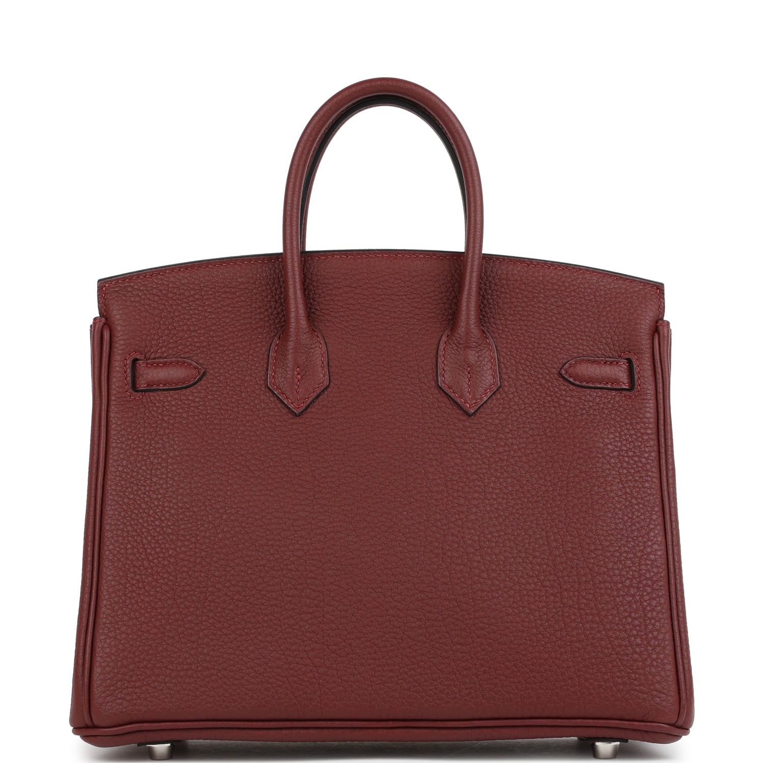 Pre-owned Hermes Birkin 25 Rouge H Togo Palladium Hardware