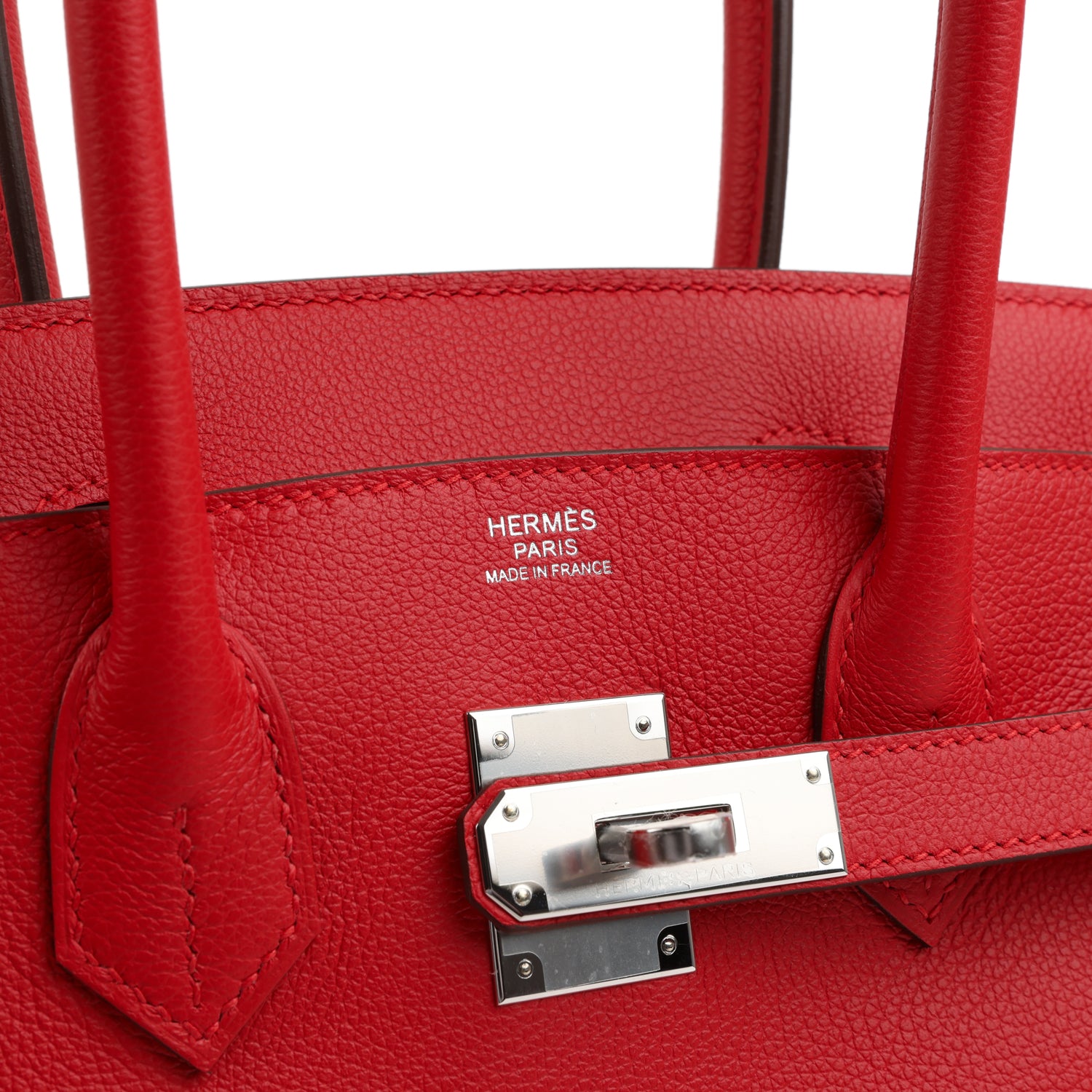Hermes Shoulder Birkin Light 29 Rouge Radieux Evercolor Palladium Hard