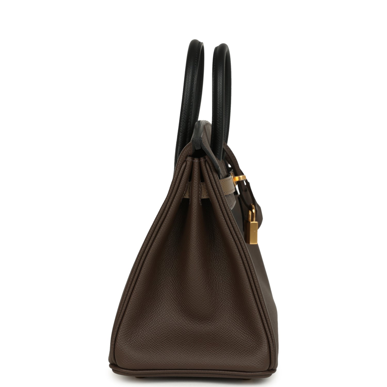 Hermes Birkin 25 Tri-color Ecorce, Etoupe and Black Epsom Gold Hardware ...