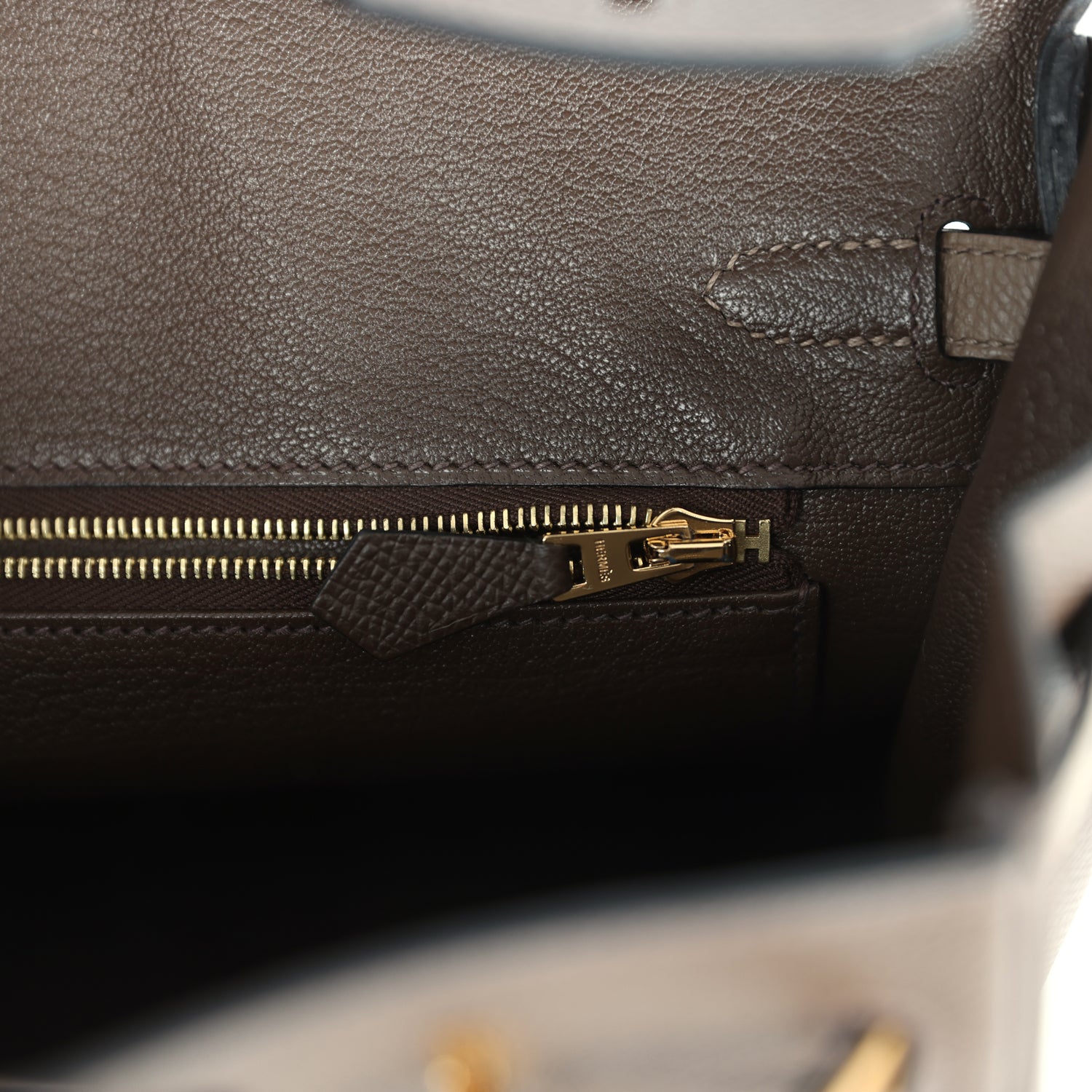 Hermes Birkin 25 Tri-color Ecorce, Etoupe and Black Epsom Gold Hardware ...