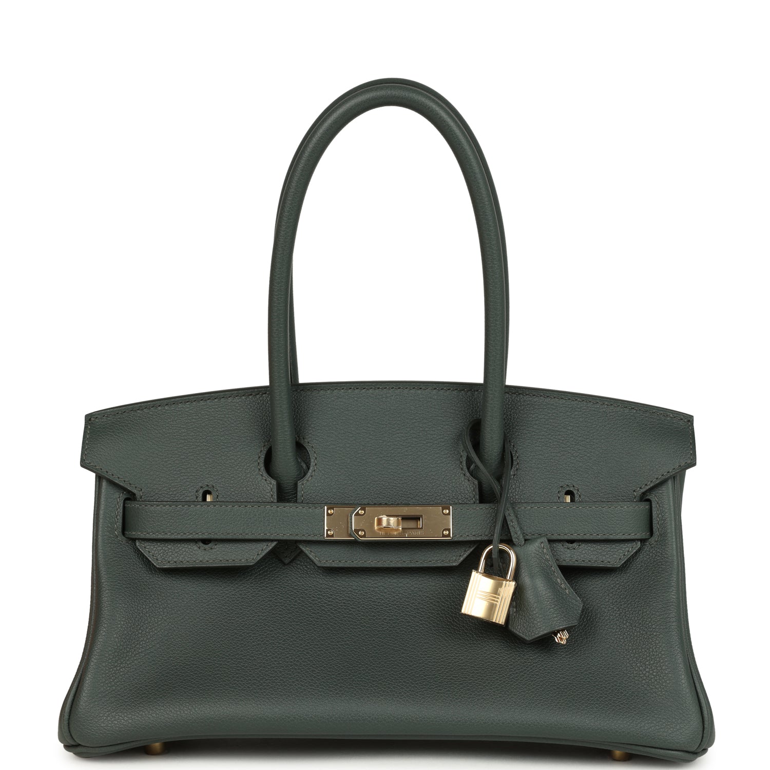 Hermes Shoulder Birkin Light 29 Vert Mangrove Evercolor Permabrass Har